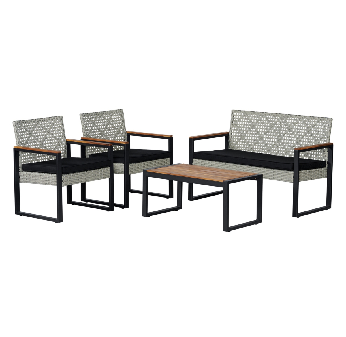 Click here for Wilder 4-Piece Modern Coastal Faux Wicker Conversa... prices