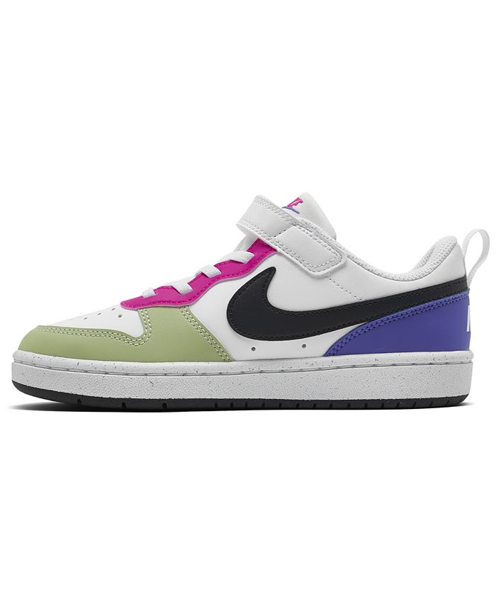 Nike Little Girls Court Borough Low Recraft Adjustable Strap Casual ...
