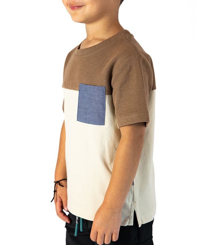 Sovereign Code Little Boys Dwell Color Blocked Textured Short Sleeve ...