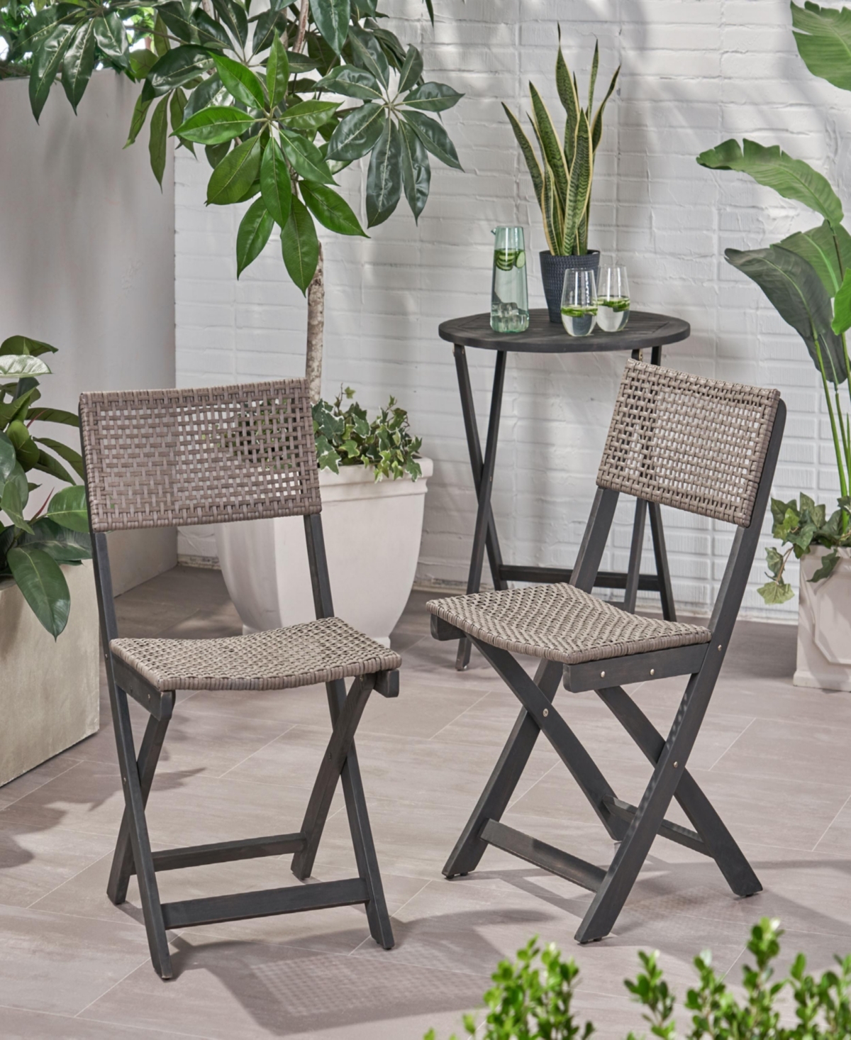 Click here for Streamdale Foldable Wicker Bistro Chairs Natural E... prices