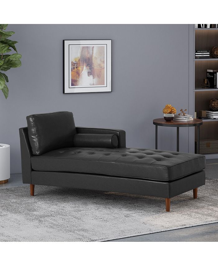 Simplie Fun Contemporary Chaise Lounge With Button Tufting And Bolster ...