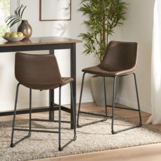 Streamdale Vintage Brown Counter Stools (Set Of 2) With Wide Seat - Macy's