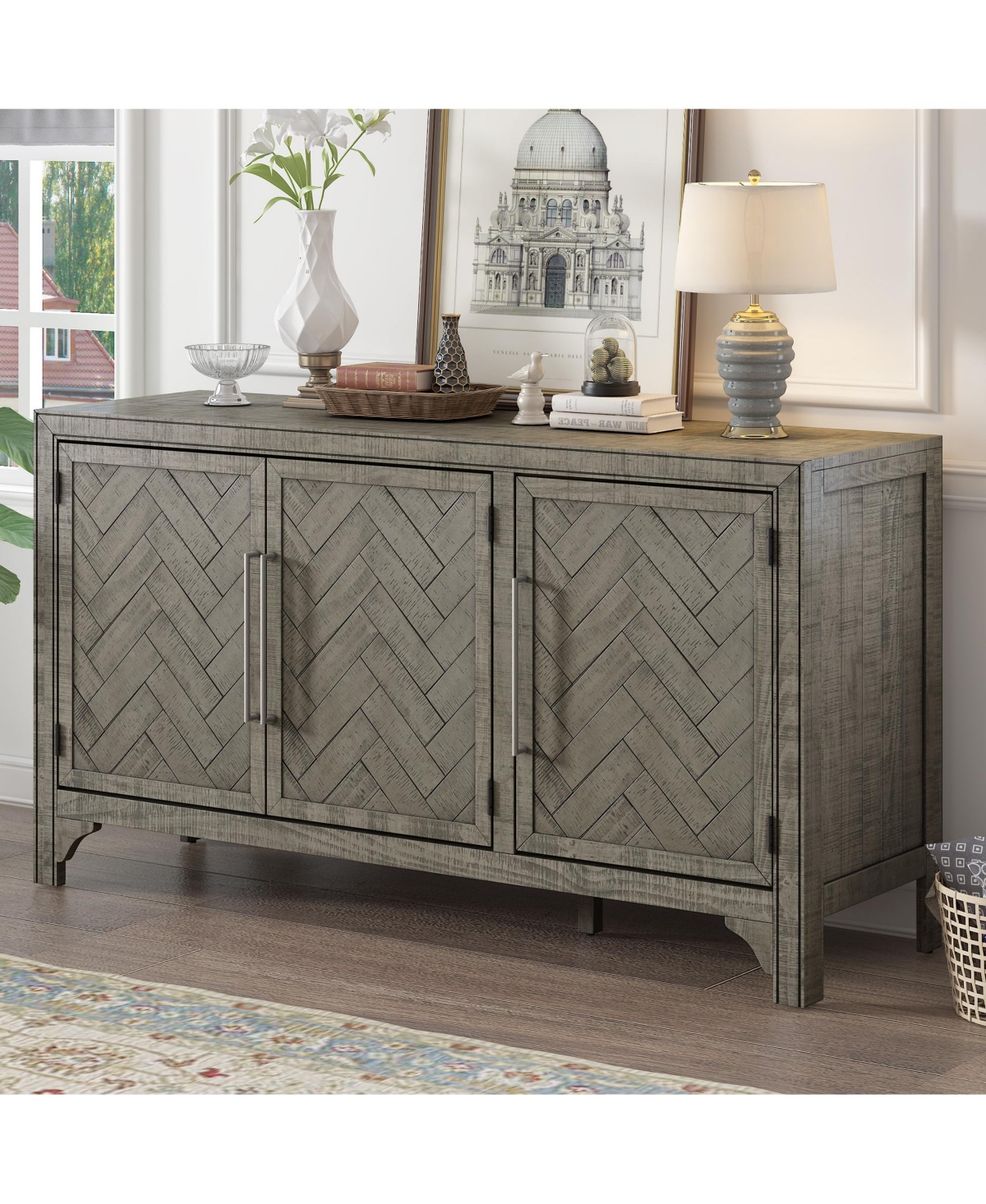 Click here for Streamdale Pine Veneer Storage Cabinet with Adjust... prices