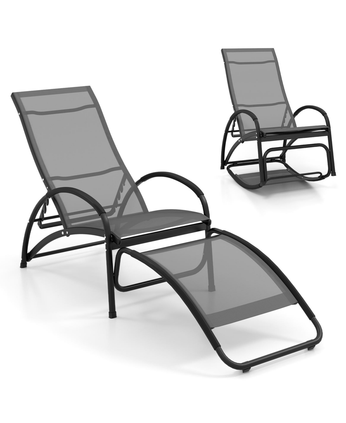 Click here for Slickblue 2-in-1 Outdoor Rocking Chair with 4-Posi... prices