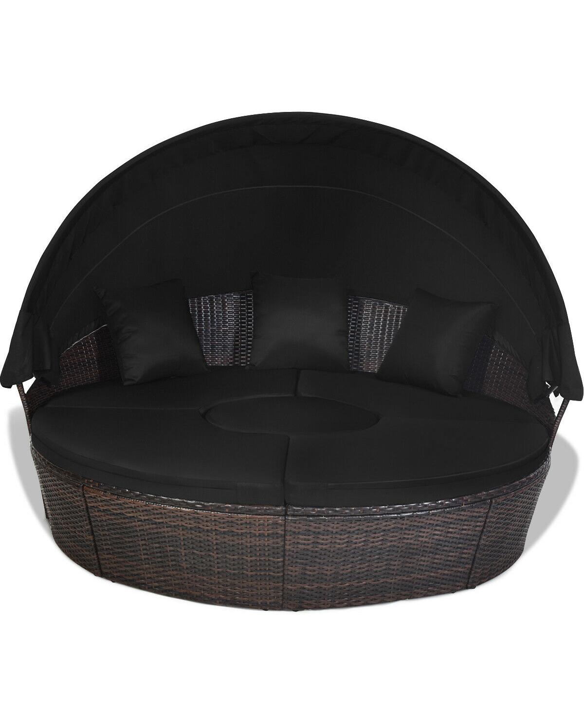Click here for Slickblue Patio Round Daybed Rattan Furniture Sets... prices