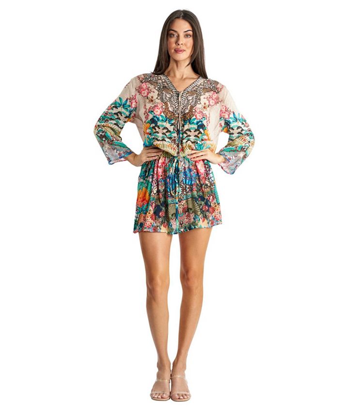 La Moda Clothing Women's drawstring elasic waist short dress - Macy's