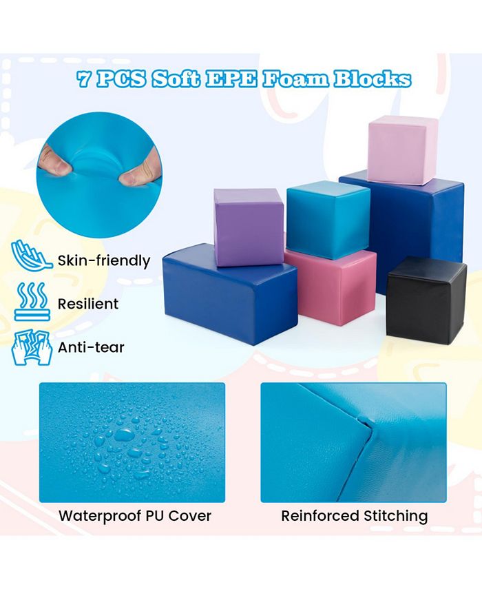 Slickblue Kids 7-Piece Foam Building Blocks Kids-Colorful - Macy's