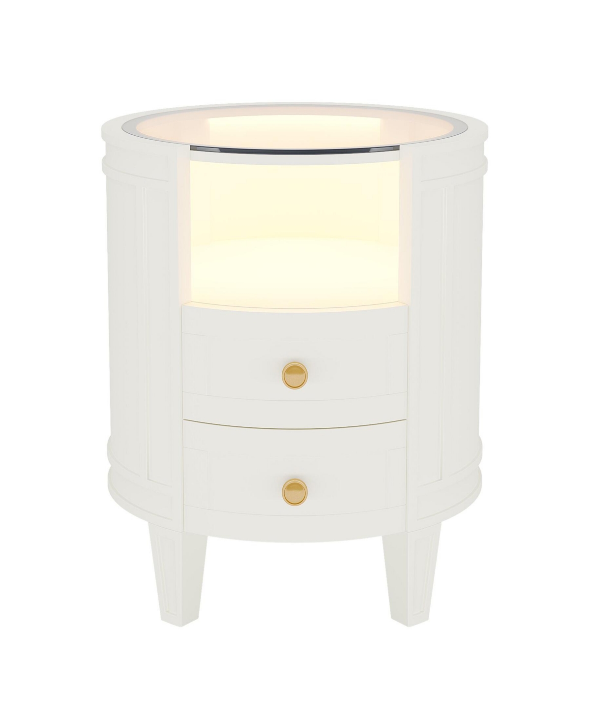 Click here for Tribesigns 2-Drawer Nightstand with Glass Tabletop... prices