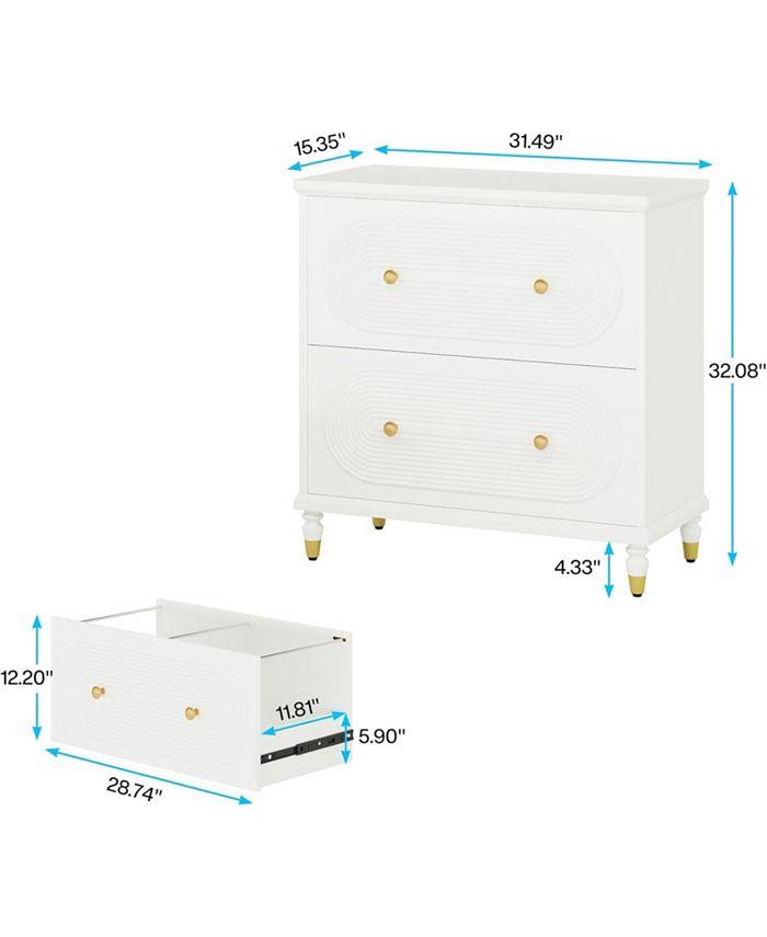 Tribesigns 2-Drawer File Cabinet for Home Office, Modern File Cabinet ...