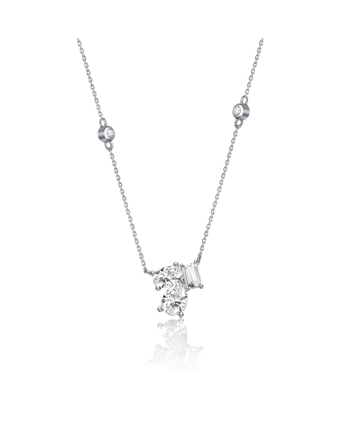 Click here for Sterling Silver Cubic Zirconia Cluster Station Nec... prices