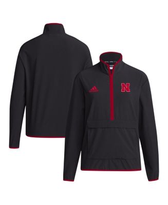 Adidas Men's Black Nebraska Huskers Coaches Sideline Half-Zip Jacket ...