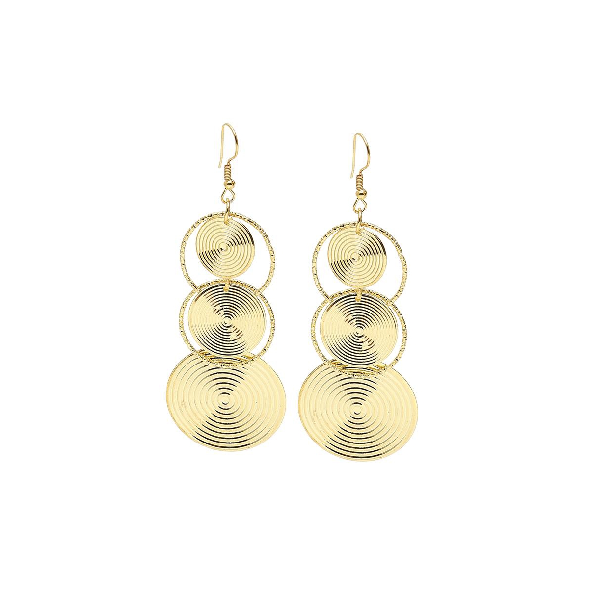 Click here for Sohi Womens Circular Drop Earrings - Gold prices