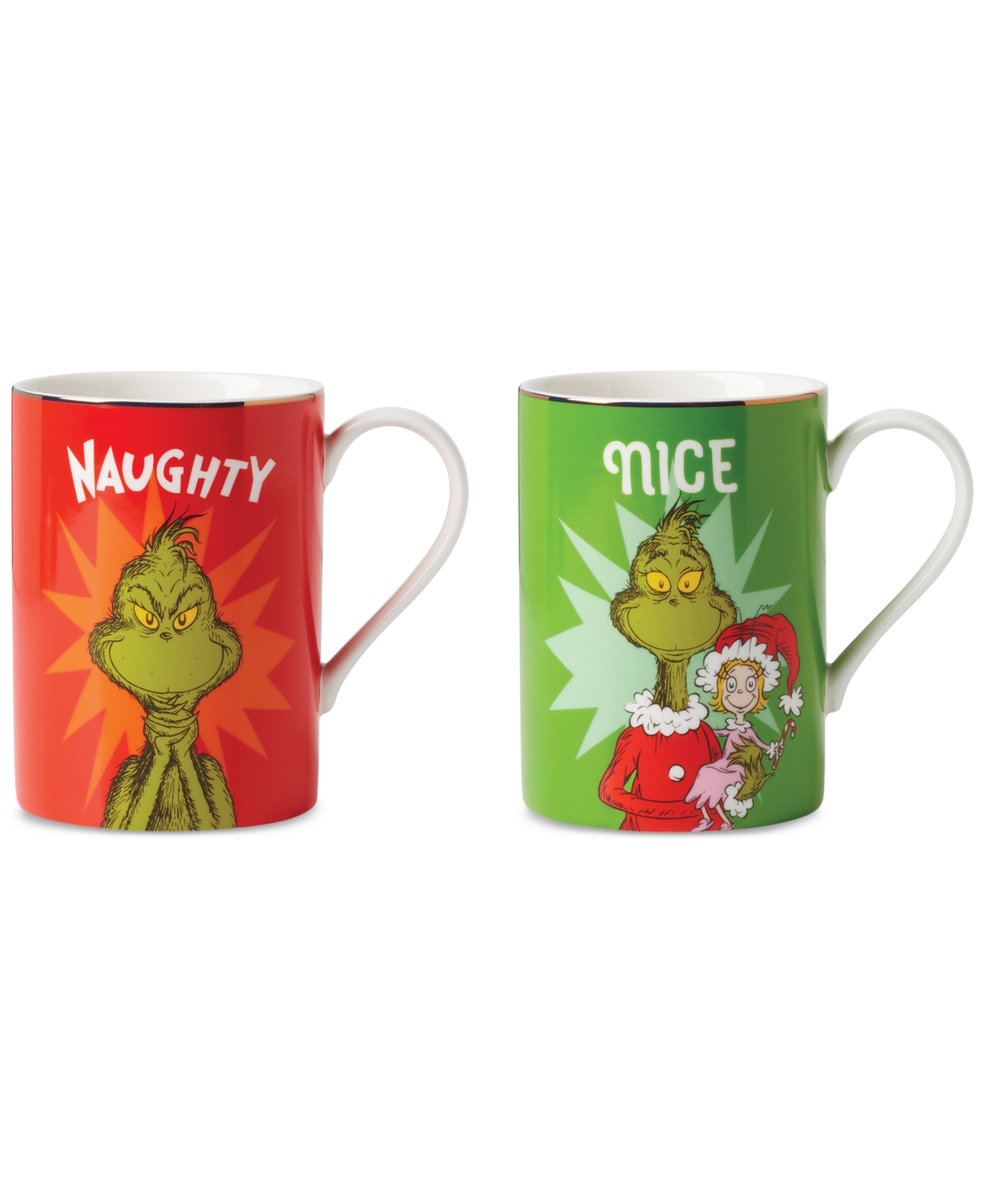 Click here for Lenox Grinchmas Naughty & Nice Mugs  Set of 2 - Iv... prices