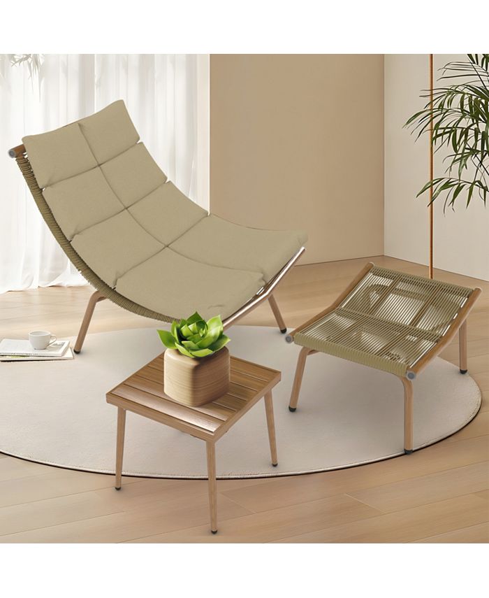 Simplie Fun Elegant Chaise Lounge with Table for Indoor/Outdoor ...