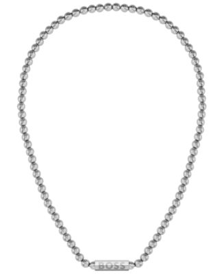 Hugo Boss Men's Sphere Stainless Steel Necklaces - Macy's