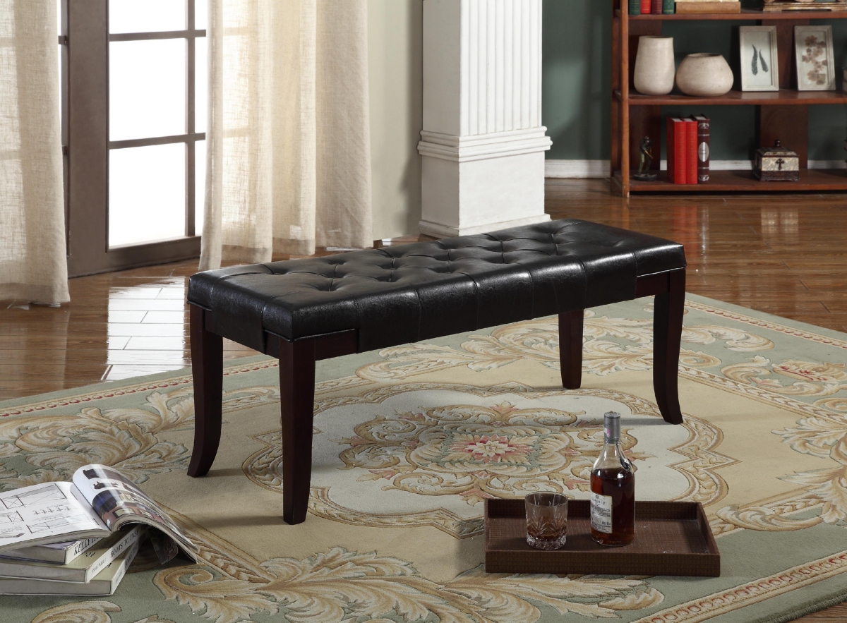 Click here for Streamdale Tufted Bench  Faux Leather  Espresso -... prices
