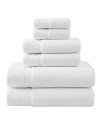 Vera Wang Tonal Floral Cotton Terry, 6 Piece Towel Set - Macy's
