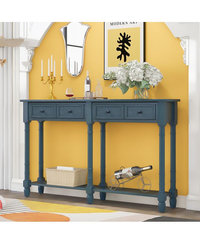 Simplie Fun Console Table Sofa Table Easy Assembly With Two Storage ...