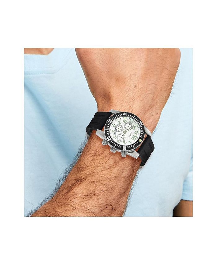 Chisel White Dial Silicone Strap Chronograph Watch - Macy's