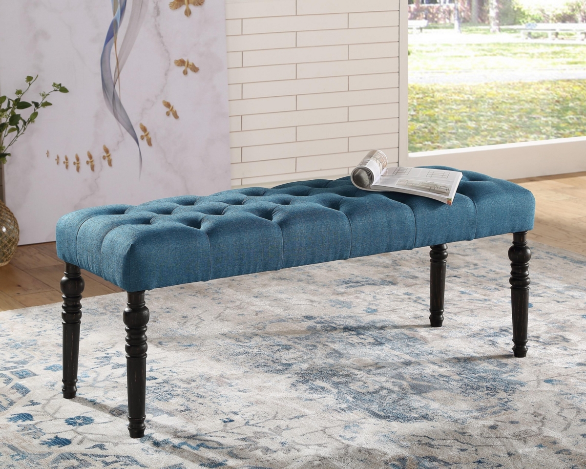 Click here for Streamdale Fabric Tufted Turned Leg Dining Bench... prices