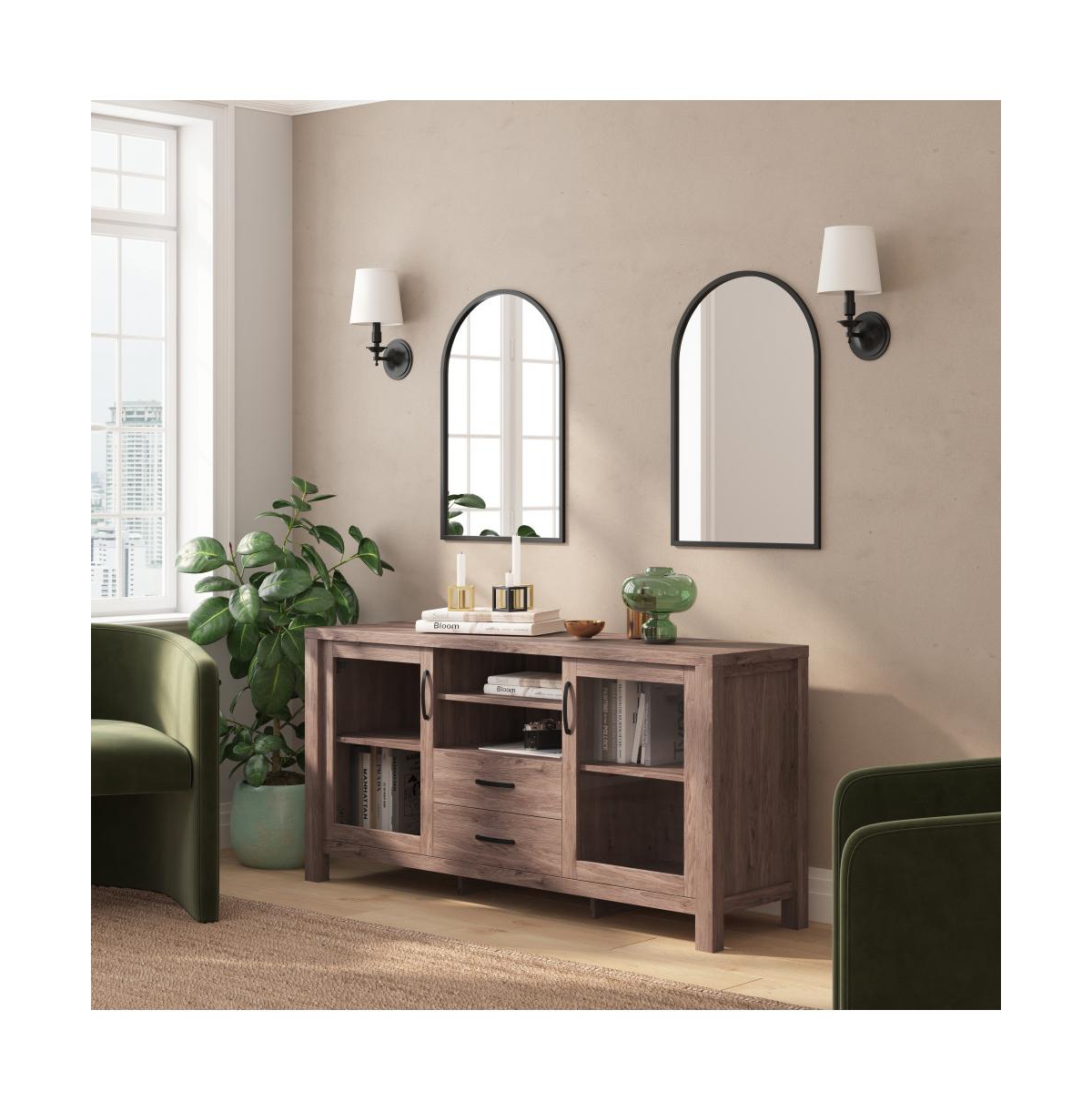 Click here for Merrick Lane Agustin Two-Drawer Engineered Wood Bu... prices