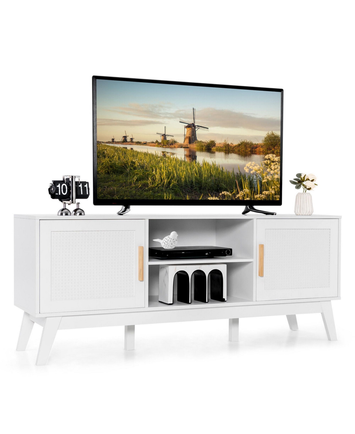 Click here for Gymax Tv Stand Entertainment Media Console w/ 2 Ra... prices