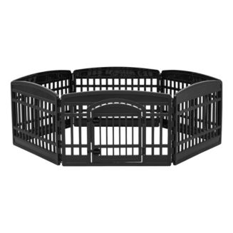 IRIS 24" Exercise 6-Panel Pet Playpen with Door, Dog Cat Playpen For ...