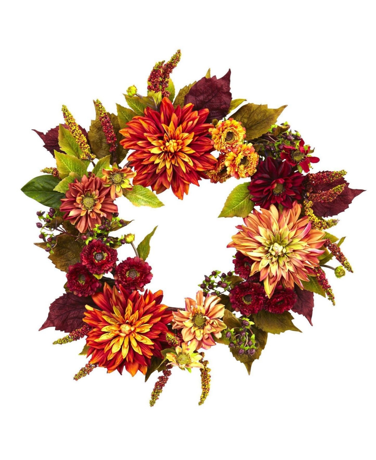 Click here for Slickblue Dahlia & Mum Wreath - Elegant Floral Dec... prices