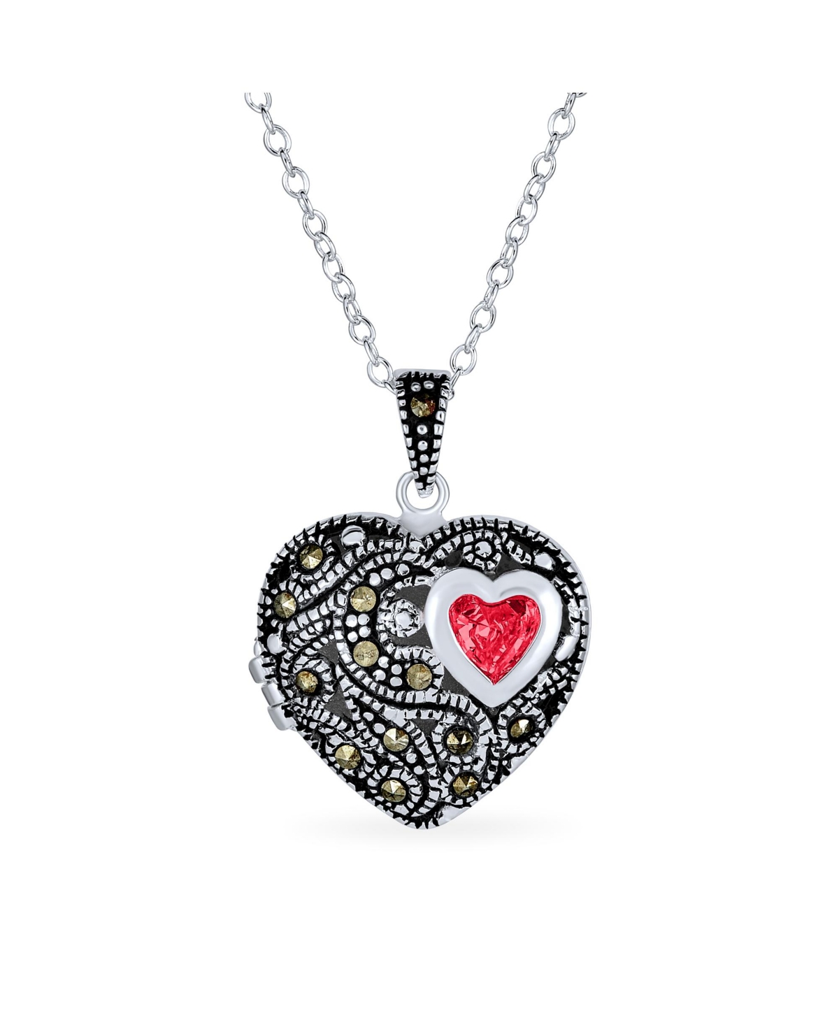 Click here for Bling Jewelry Butterfly Marcasite Pink Cz Heart Lo... prices