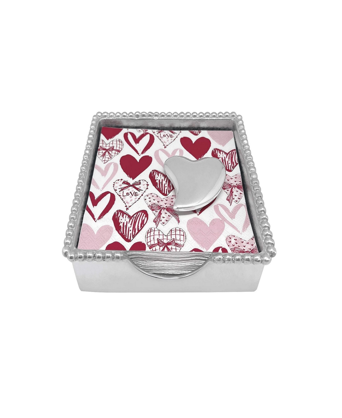 Click here for Mariposa Heart Beaded Napkin Box Set - Silver prices