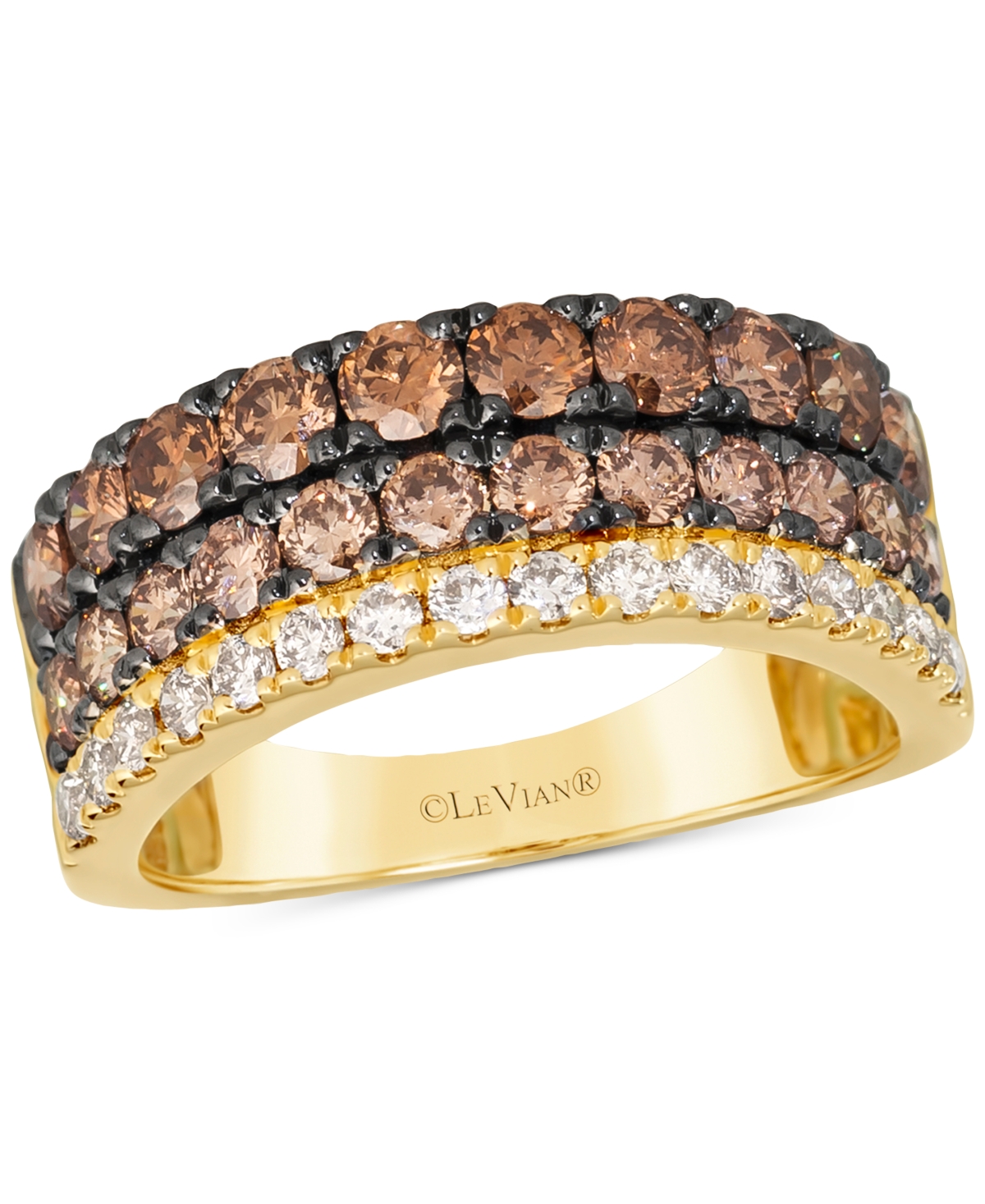 Click here for Le Vian Chocolate Ombre Diamond Triple Row Ring (1... prices