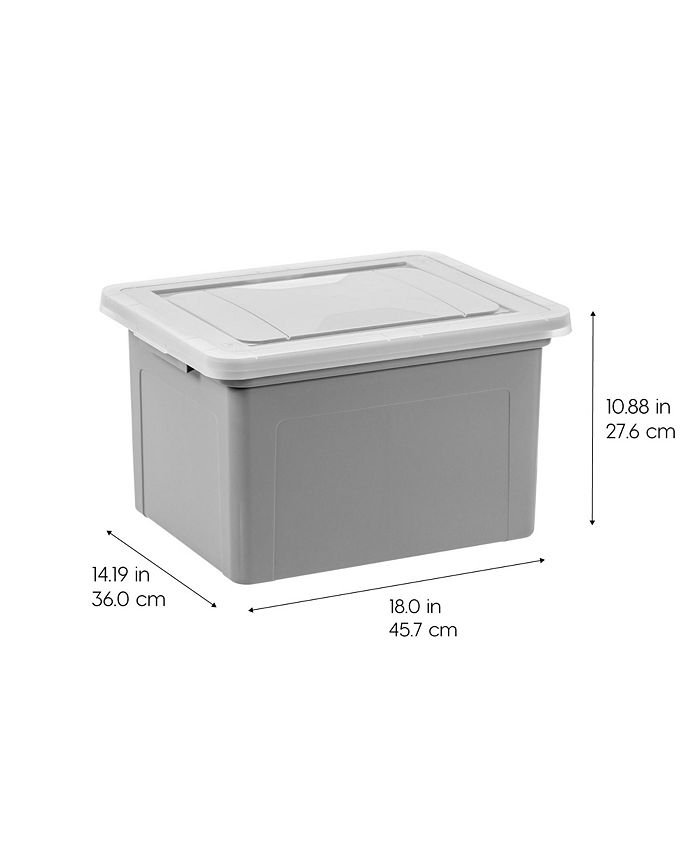 IRIS USA 3Pack Snap Tight Plastic File Organizer Box, Gray - Macy's