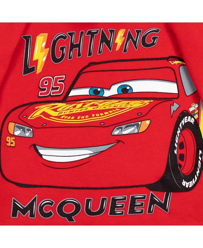 Disney Toddler Boys Pixar Cars Lightning McQueen Fleece Pullover Hoodie ...