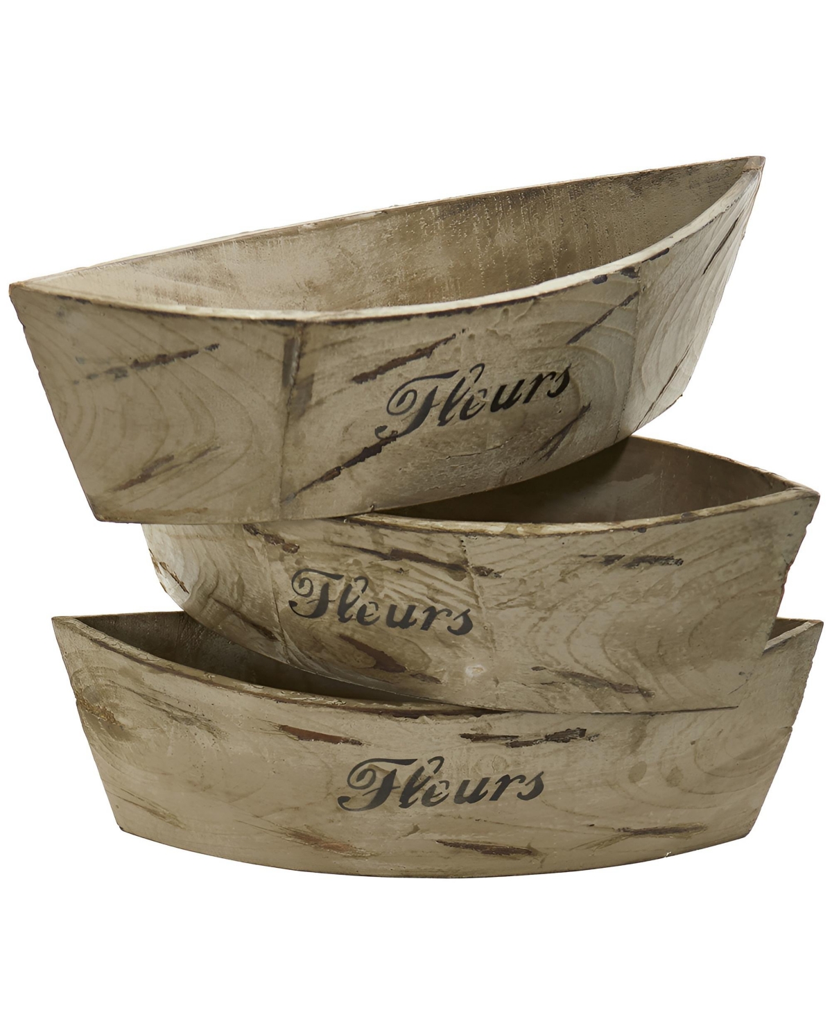 Click here for Slickblue 5 White Washed Wood Planter (Set of 3) -... prices