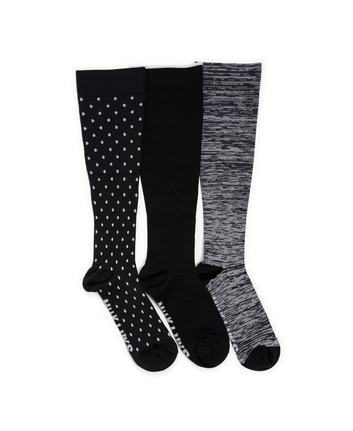 Click here for Muk Luks Womens 3 Pair Pack Compression Socks - Bl... prices