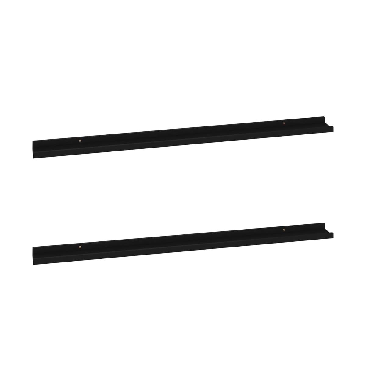 Click here for vidaXL Wall Shelves 2 pcs Black 45.3x3.5x1.2 - Bla... prices
