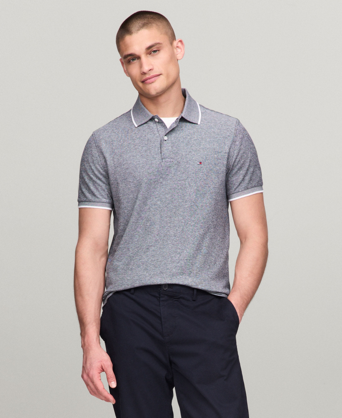 Click here for Tommy Hilfiger Mens Regular-Fit Tipped Linen Polo... prices