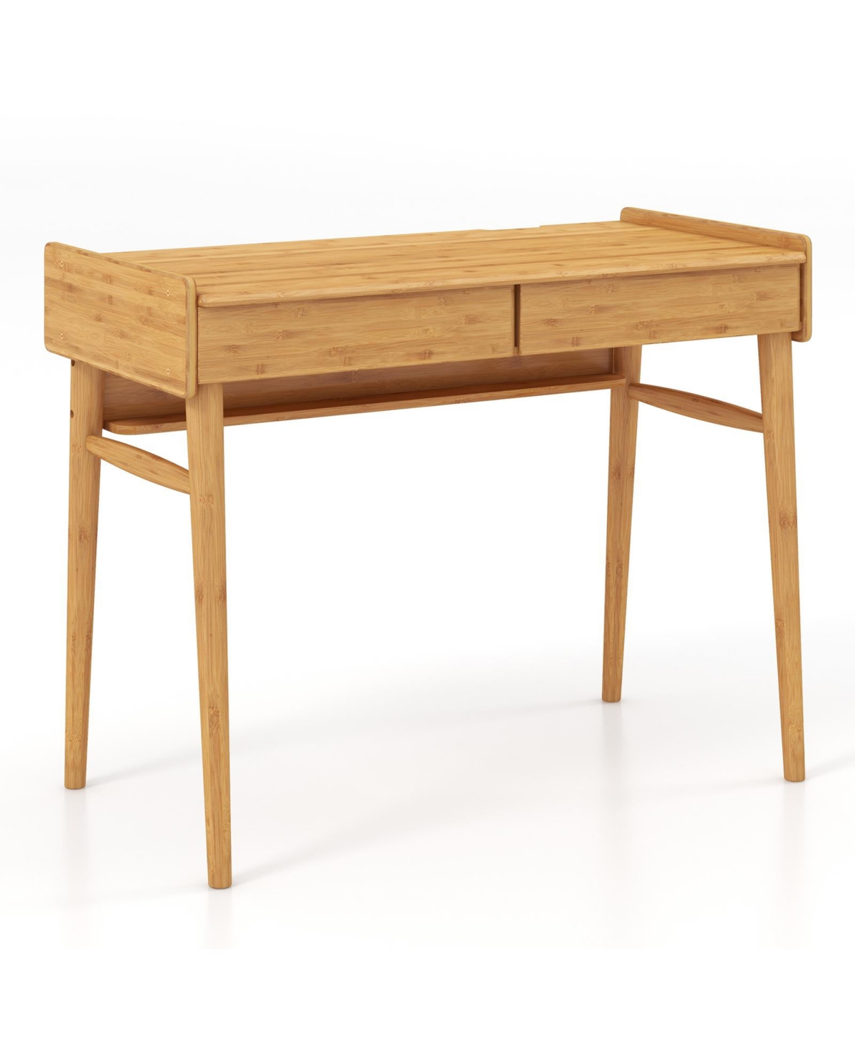 Click here for Bamboo Writing Desk with 2 Storage Drawers and Ope... prices