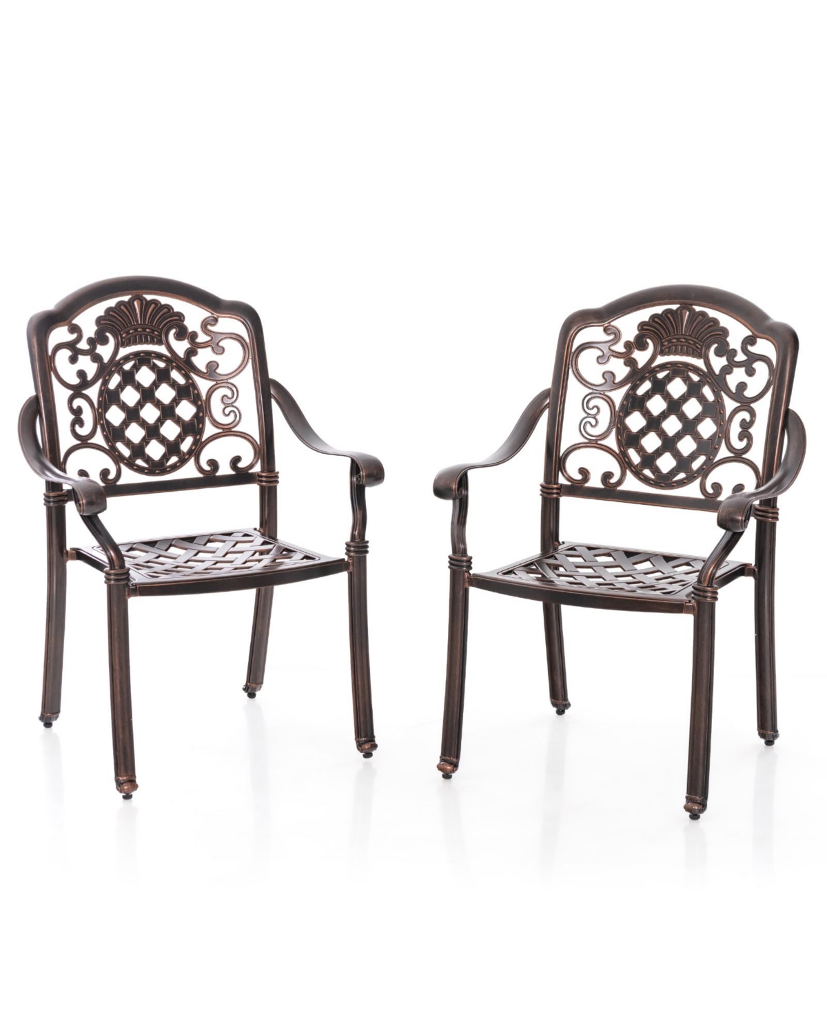 Click here for Patio Cast Aluminum Dining Chairs Set of 2 Metal A... prices