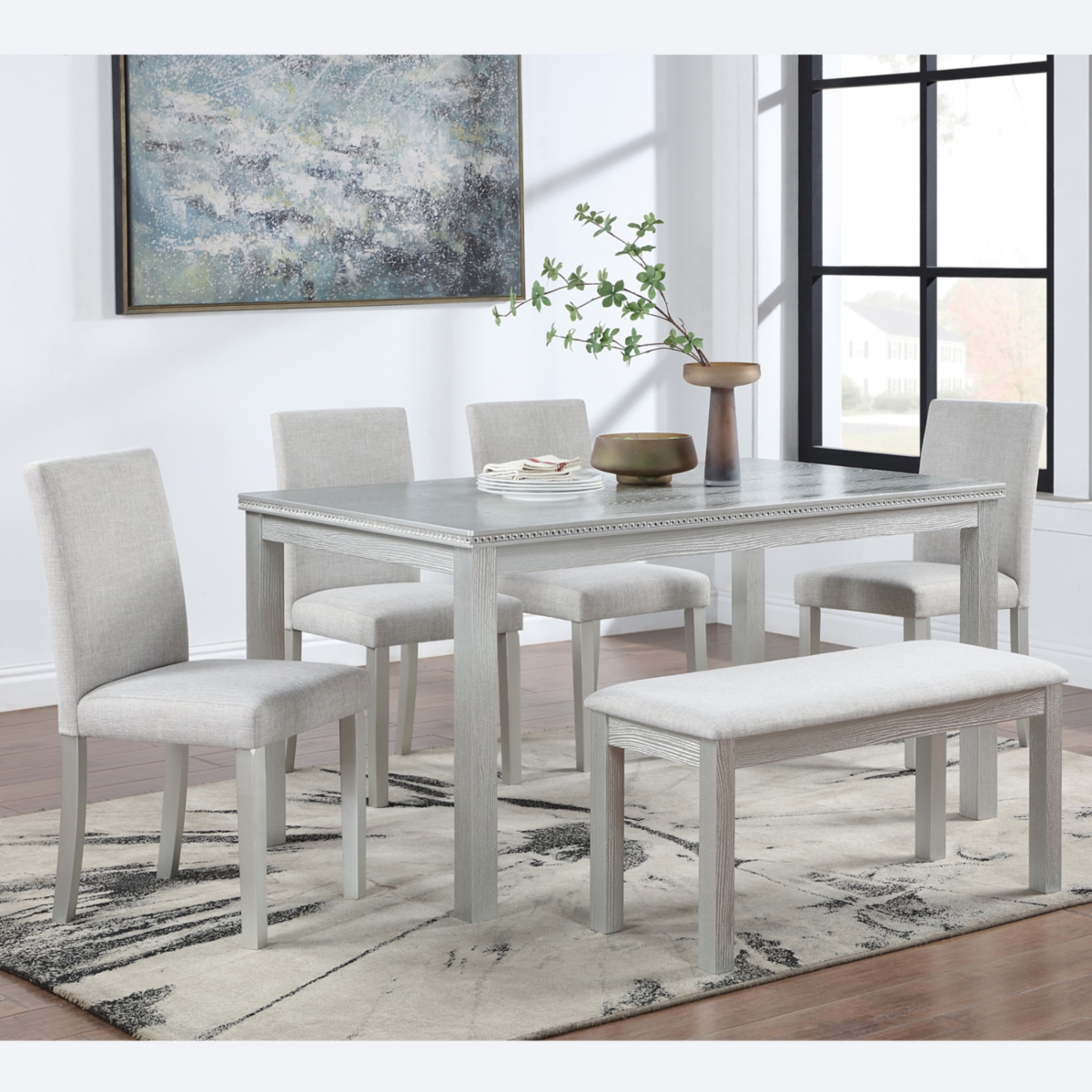 Click here for Streamdale Rectangular Dining Table w/ Bench for S... prices