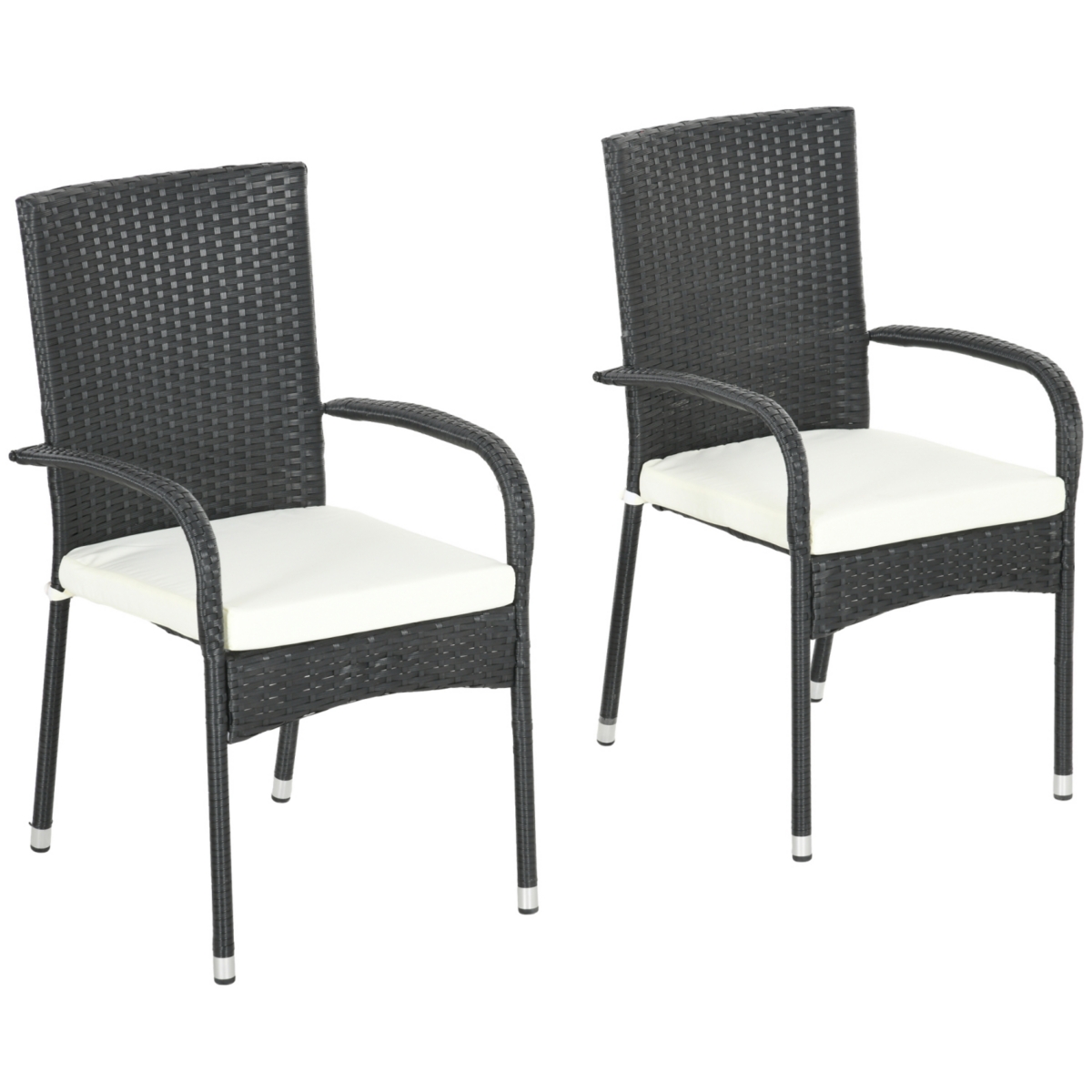 Click here for Stackable Outdoor Rattan Dining Chairs with Cushio... prices