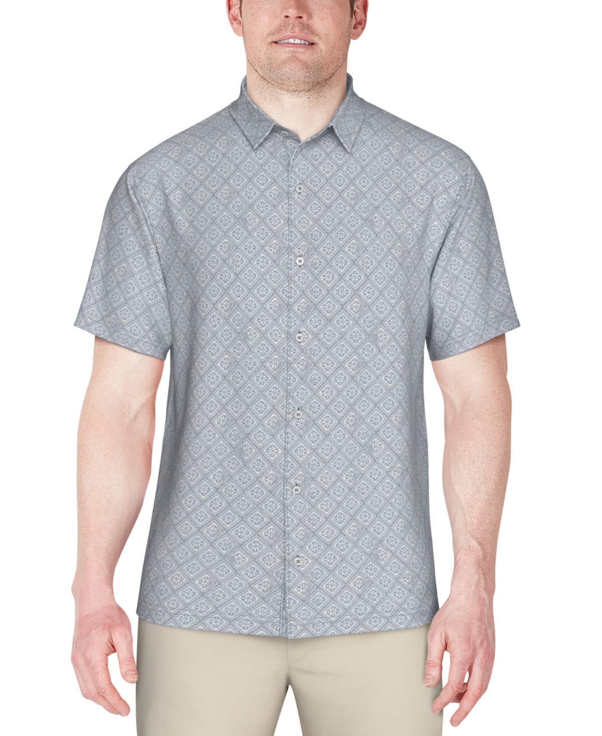 Click here for Pga Tour Mens Medallion-Print Shirt - Tradewinds prices