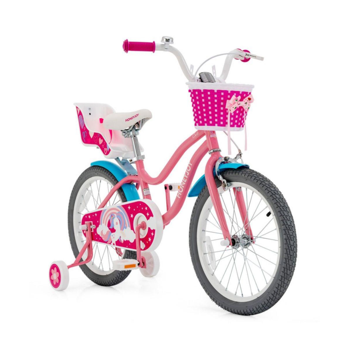 Click here for Kids Bicycle with Training Wheels and Basket for B... prices