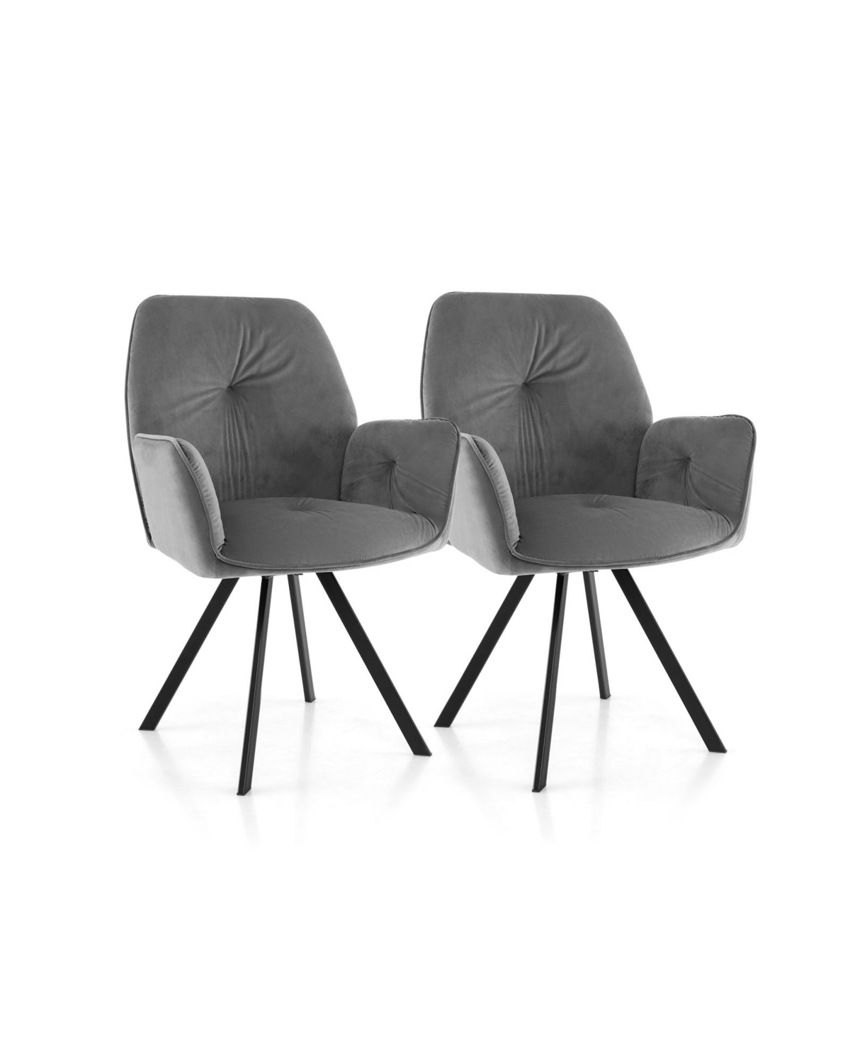 Click here for Sugift Set of 2 Swivel Accent Arm Chairs with Meta... prices