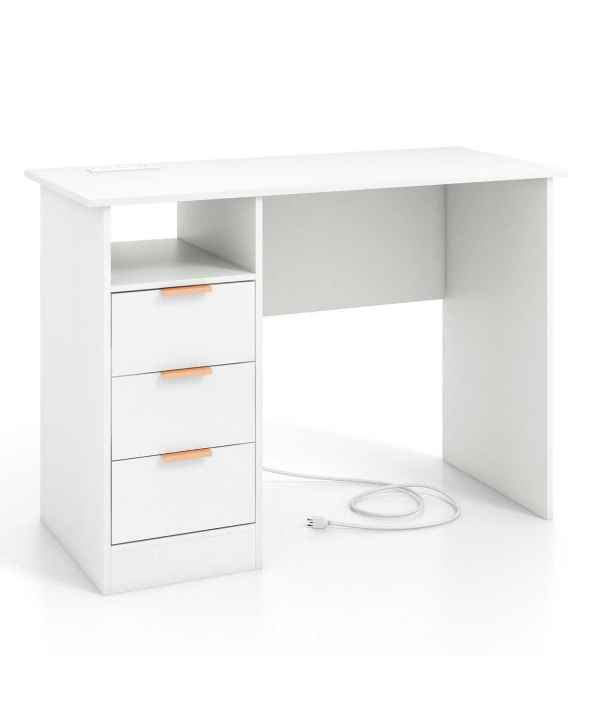 Click here for Home Office Desk with Power Outlet 3 Storage Drawe... prices