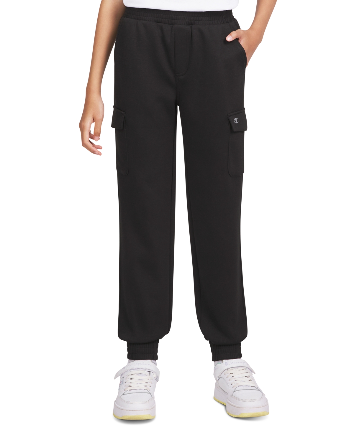 Click here for Champion Big Girls Smocked-Waist Cargo Joggers - B... prices