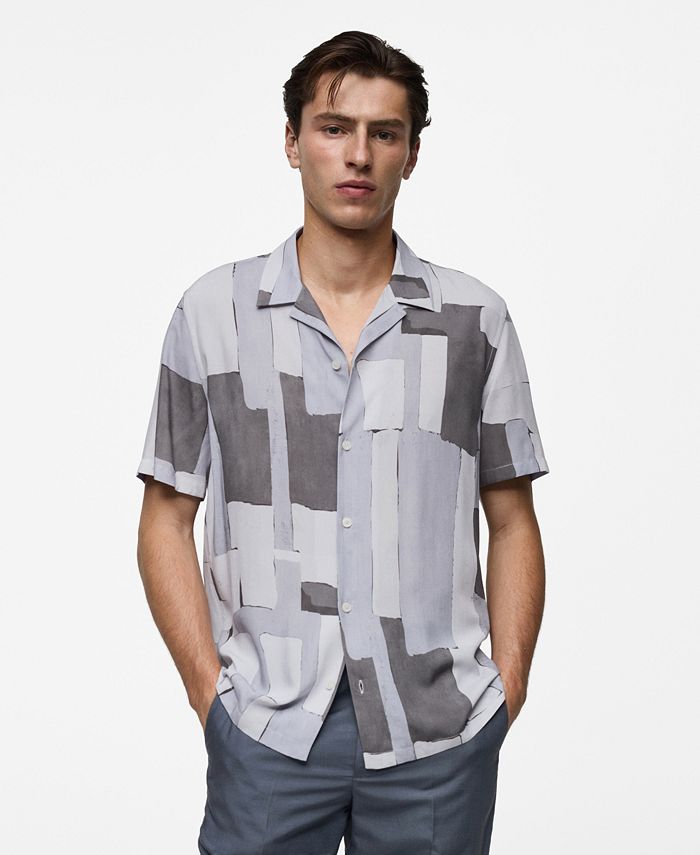 MANGO Men's Flowy Printed Shirt - Macy's