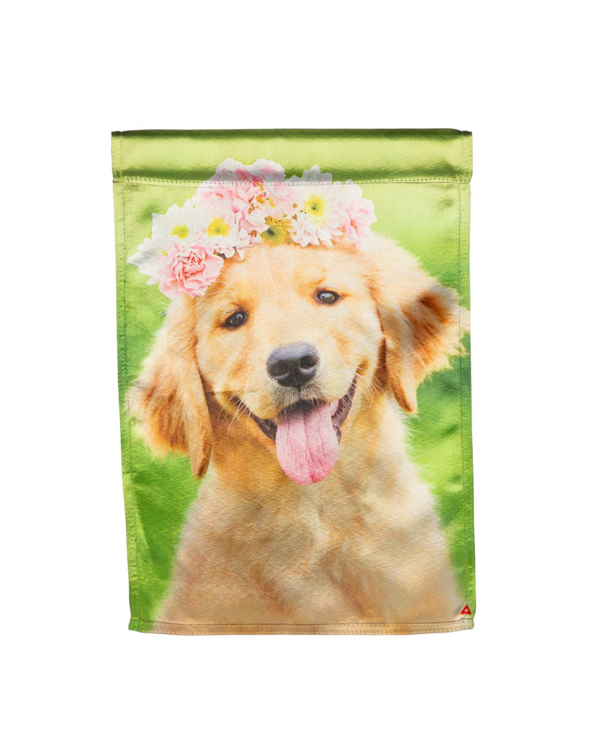Click here for Evergreen Garden Flag Golden Lab with Flower Crown... prices