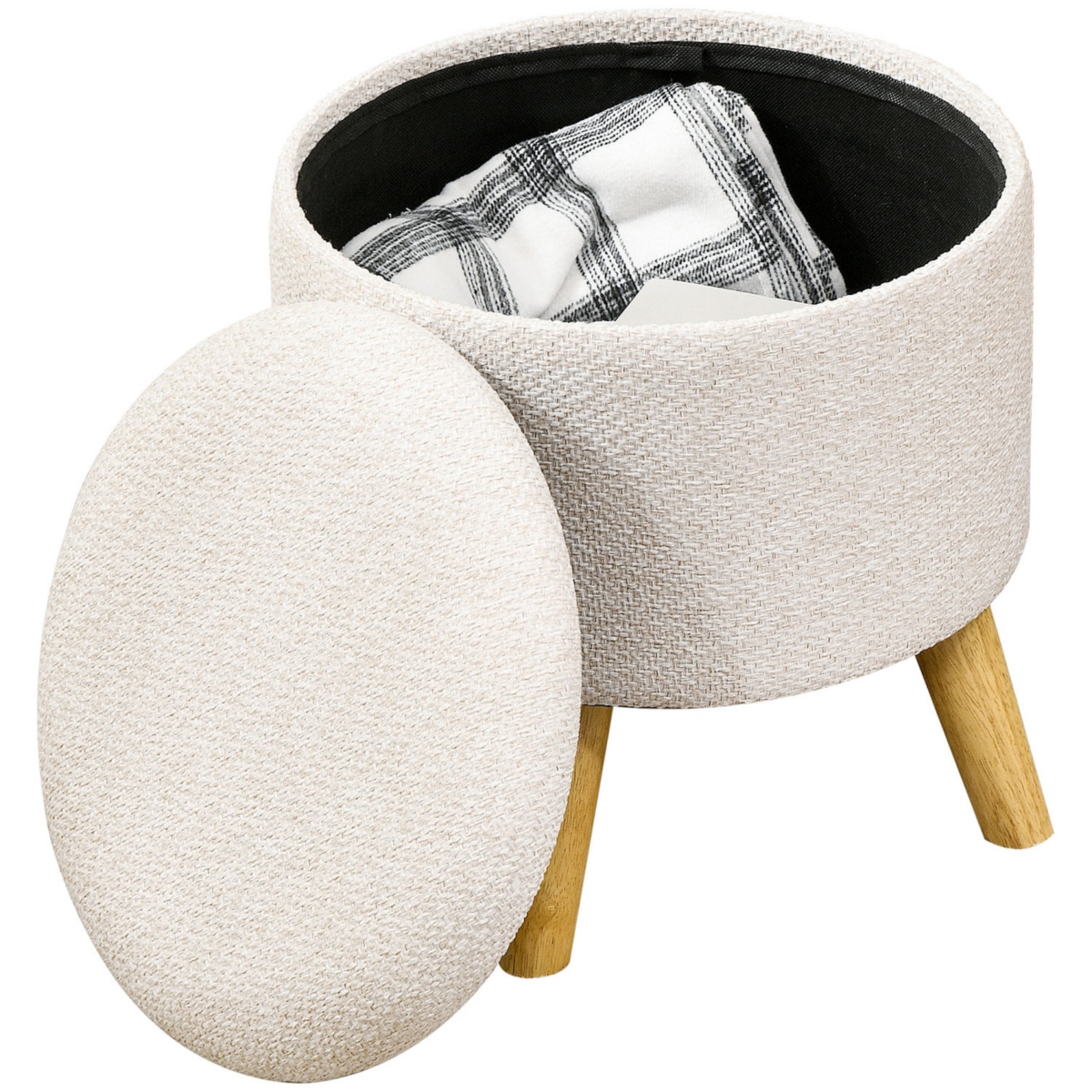 Click here for Storage Ottoman  Round Stool Chair with Cushioned... prices