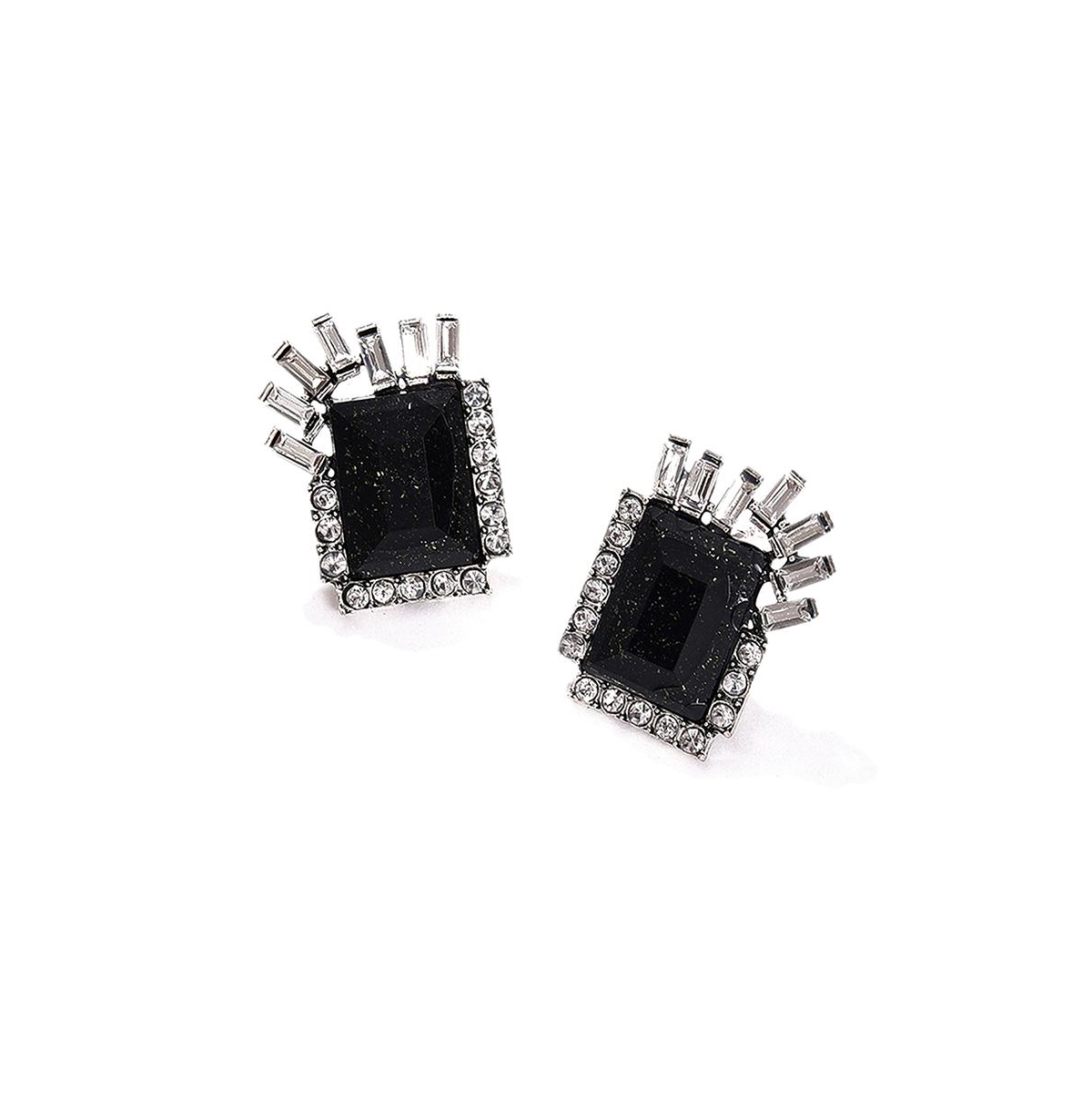 Click here for Sohi Womens Geometric Stud Earrings - Black prices